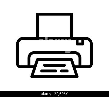 Printer with word PRINT icon. Flat icon on blue background Stock Photo ...