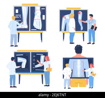 Male doctor with bones xray cartoon in black and white vector ...