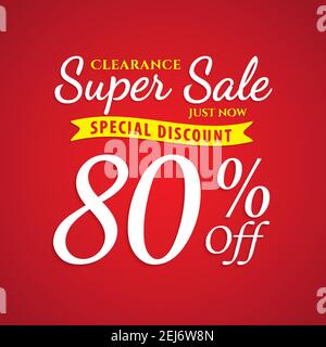 Vol. 2 Super Sale 80 percent heading design vintage style for banner or ...