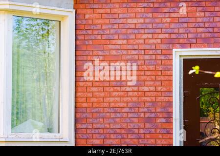 Clinker brick of brown color. Clinker thermal panels for finishing the ...