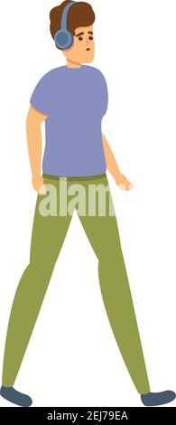 Careless young boy phone icon. Cartoon of careless young boy phone ...