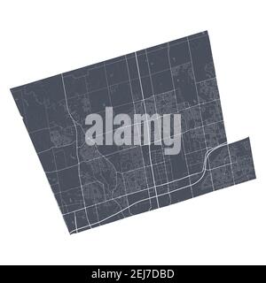 Detailed map of Vaughan city administrative area. Royalty free vector ...