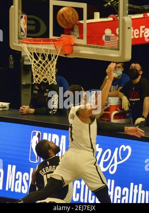 Brooklyn Nets' Bruce Brown (1) during the first half of an NBA ...