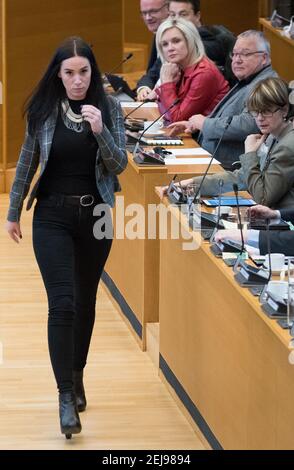 MR's Rachel Sobry pictured during a plenary session of the Walloon ...