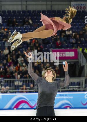 Brooke Mcintosh and Brandon Toste of Canada in action during the mixed ...