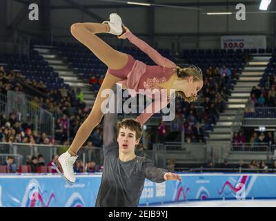 Brooke Mcintosh and Brandon Toste of Canada in action during the mixed ...