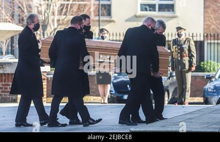 The coffin of Dr Emer Feely, the wife of Ireland's chief medical ...