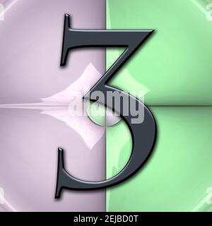3D render of plastic number on glossy pattern tile Stock Photo - Alamy