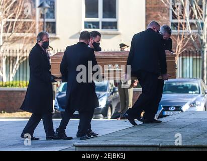 The coffin of Dr Emer Feely, the wife of Ireland's chief medical ...