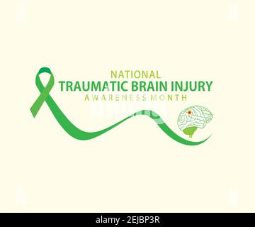 National Traumatic Brain Injury Awareness Month vector logo icon ...