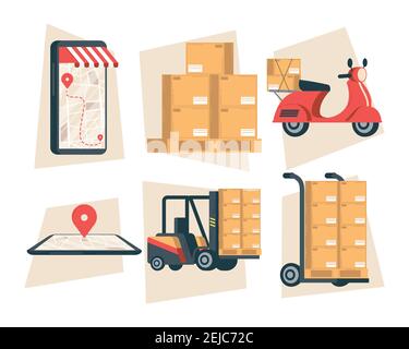 six ecommerce online set icons Stock Vector Image & Art - Alamy