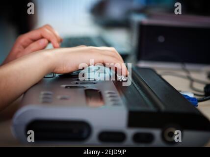 Braille laptop allowing the visually impaired to access computers Stock ...