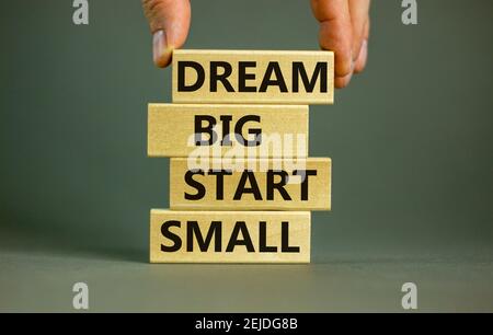Dream big start small symbol. Words 'dream big start small act fast' on ...
