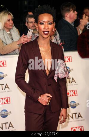 Genesis Lynea attends the National Television Awards 2020 at The O2 ...