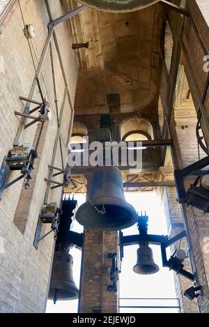 View of the Bells from interior of towerbell Stock Photo - Alamy