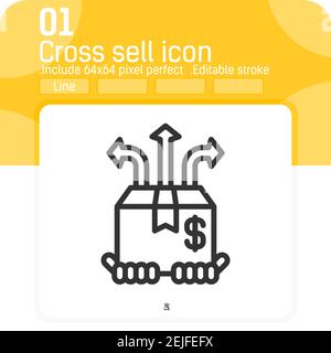 cross sell vector icon isolated on transparent background, cross sell ...