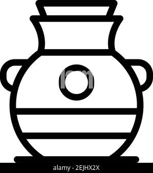 Oriental amphora icon. Outline oriental amphora vector icon for web ...