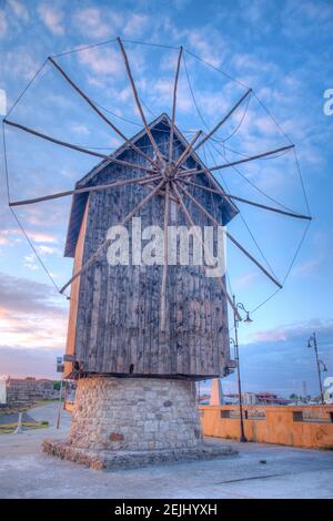 old mill nessebar at sunset Stock Photo - Alamy