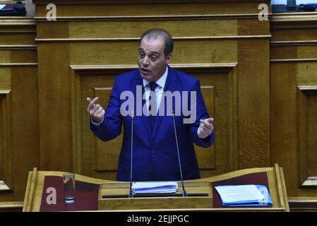 Kyriakos Velopoulos President of 'Hellenic Solution' party, during his ...