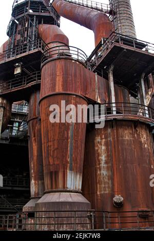 The Volklingen Iron Works are located in Saarbrucken in the Saar region ...