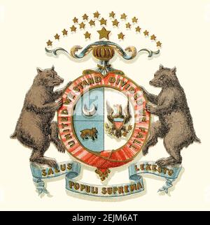 Missouri, state of United States of America. Solid color shape. Corner ...