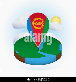 Isometric map and flag of Eritrea. 3D isometric shape of Eritrea. Vector Illustration Stock ...