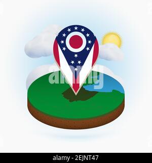 Travel to Ohio concept, map with pin on map of Ohio. Vacation ...