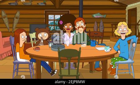 THE GREAT NORTH, from left: Ham (voice: Aparna Nancherla), Moon (voice ...