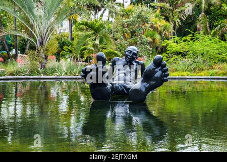 The symbolic statue of an African, Big Foot, in a pond at the Miami ...