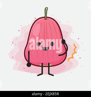 Vector Illustration of Java Apple Fruit Character with cute face ...