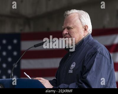 FEMA regional administrator Thomas Von Essen addresses media on arrival ...