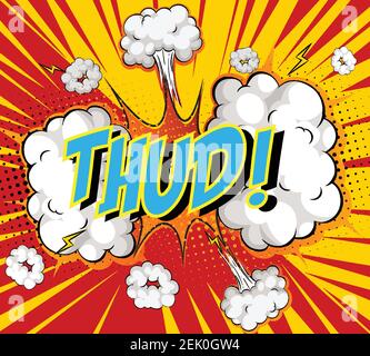 Word Thud on comic cloud explosion background illustration Stock Vector ...