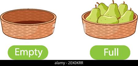 Opposite words with empty and full illustration Stock Vector Image ...