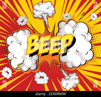 Word Beep on comic cloud explosion background illustration Stock Vector ...