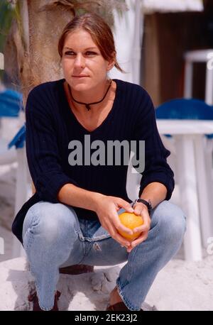 German tennis player Sabine Hack, Roland Garros, France 1991 Stock ...