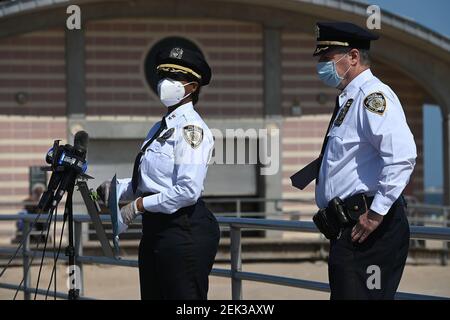 (L-R) NYPD officers Juanita Holmes, Commanding Officer of the School ...