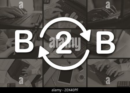 B2b concept illustrated by pictures on background Stock Photo - Alamy