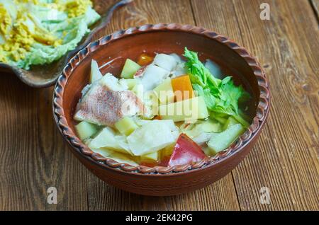 Manhattan-Style Catfish Chowder, traditionally describes a French fish ...
