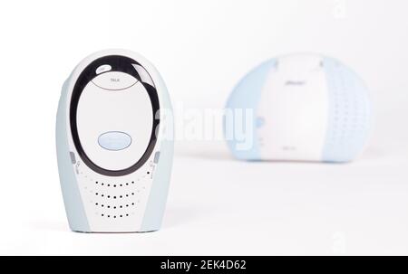 Simple old baby monitor, isolated on white Stock Photo - Alamy
