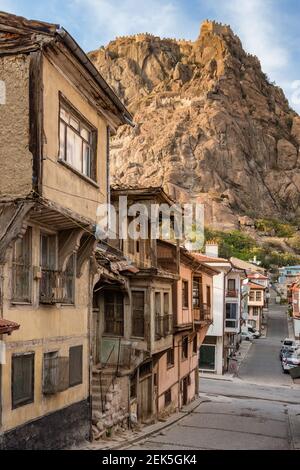 Street with poor houses in Turkish village in Central Anatolia, Turkey ...