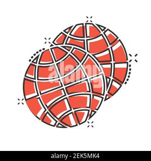 Earth planet icon in comic style. Globe geographic cartoon vector ...