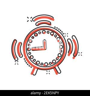 Clock icon in comic style. Watch cartoon vector illustration on white ...