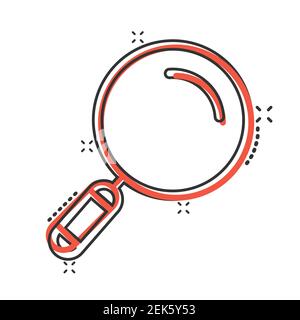 Loupe sign icon in comic style. Magnifier vector cartoon illustration ...