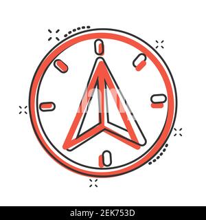 Compass icon in comic style. Navigation equipment cartoon vector ...