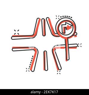 Crossroad icon in comic style. Road direction navigation cartoon vector ...