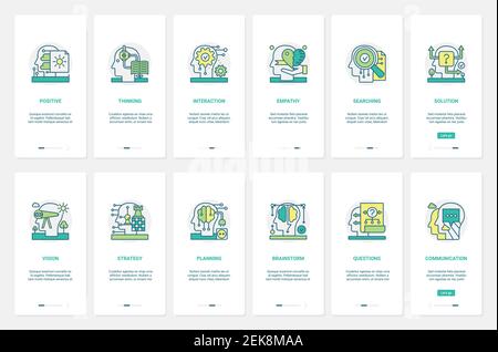 Positive communication onboarding mobile app screen Stock Vector Image ...