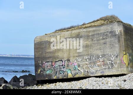 German Blockhaus on the beach of Honfleur - Calvados - Paris Stock ...