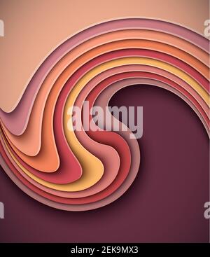 Raster paper cut waves modern background Stock Photo - Alamy