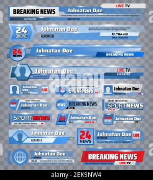 News banner. Breaking header, 24 live news and sport bar banner ...