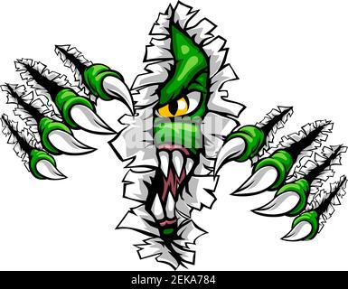 Monster With Talon Claw Tearing A Rip Through Wall Stock Vector Image ...